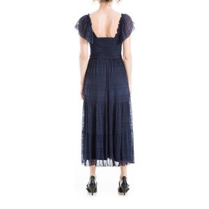 Max Studio | Dresses | Max Studio Mesh Smocked Midi Dress In Sapphire ...